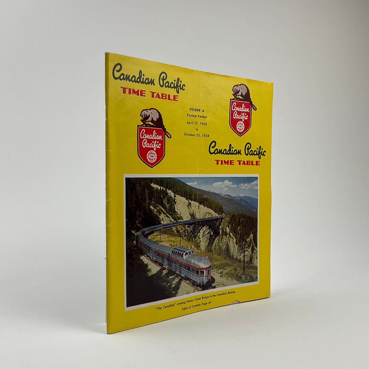 Canadian Pacific Time Table – Heart of Gold Books